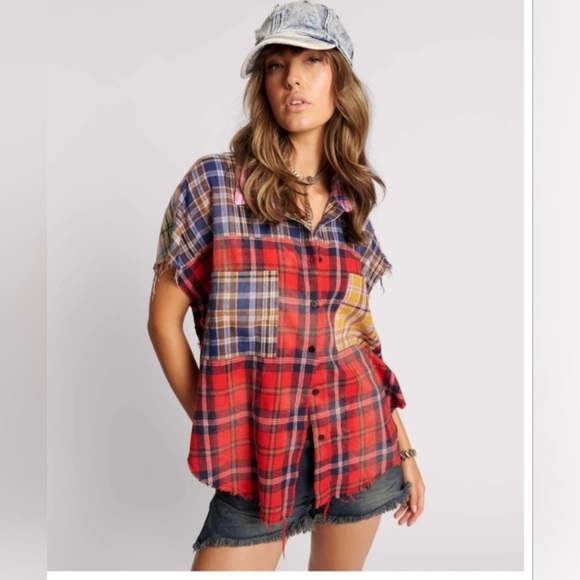 One Teaspoon | Tops | Free People One Teaspoon Daria Mixed Plaid ...